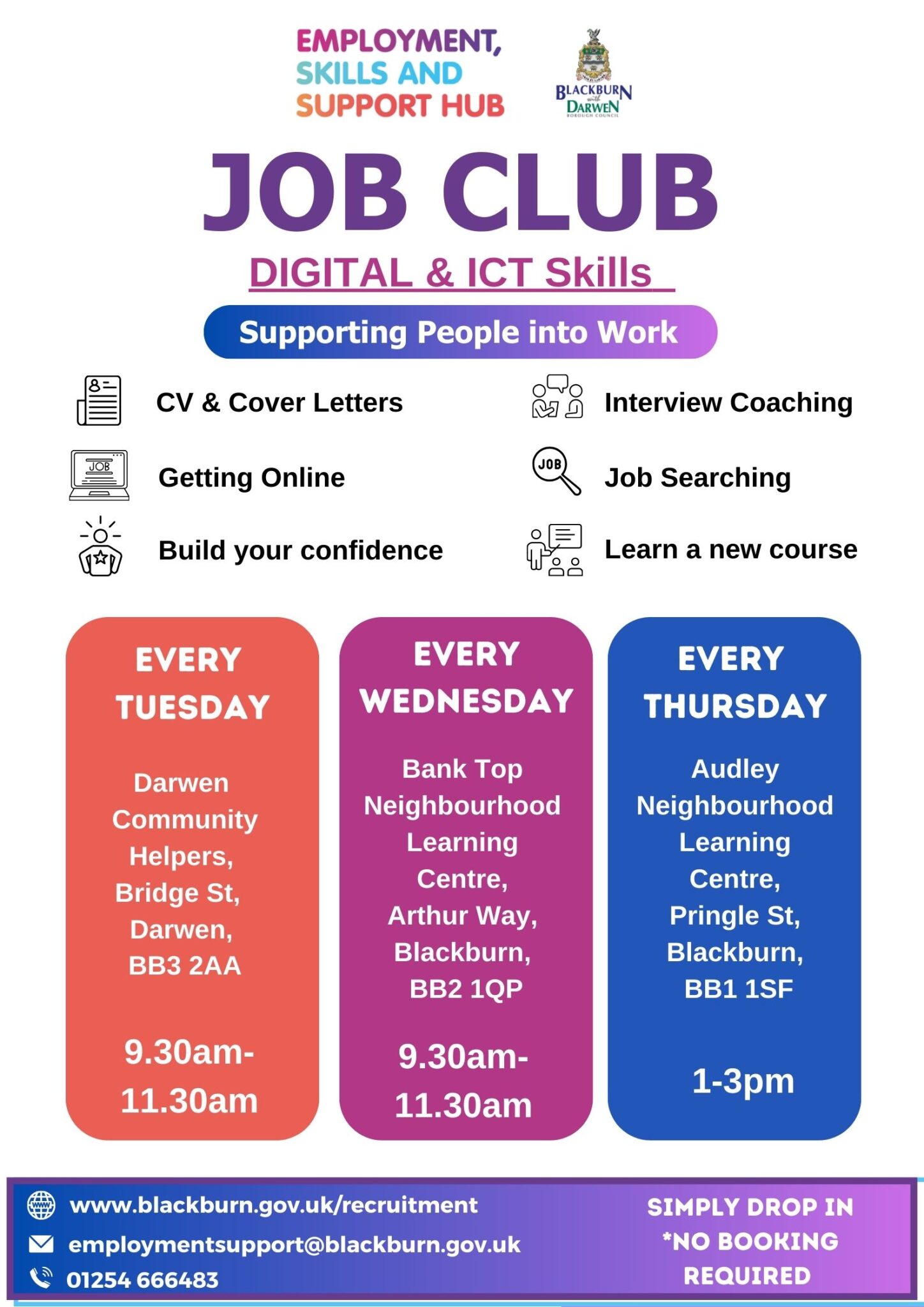 Employment, Skills and Support Hub - Blackburn with Darwen Adult Learning